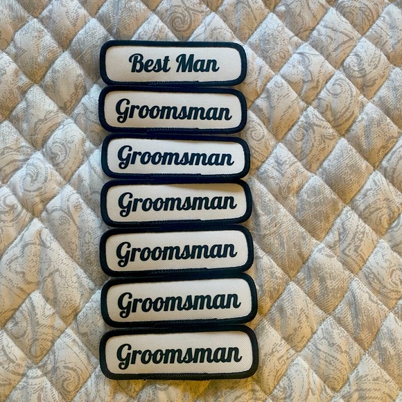 Accessories | Set Of Seven Iron On Patches For Groomsmen Gifts 1 Best Man And 6 Groomsman | Poshmark